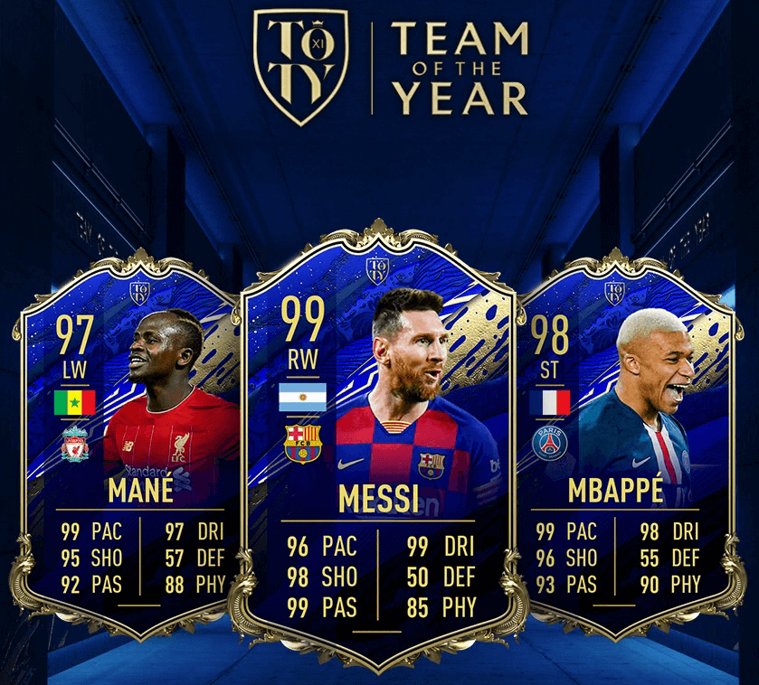 FIFA 20 FUT Team of the Year: 99 Messi Leads - Operation Sports