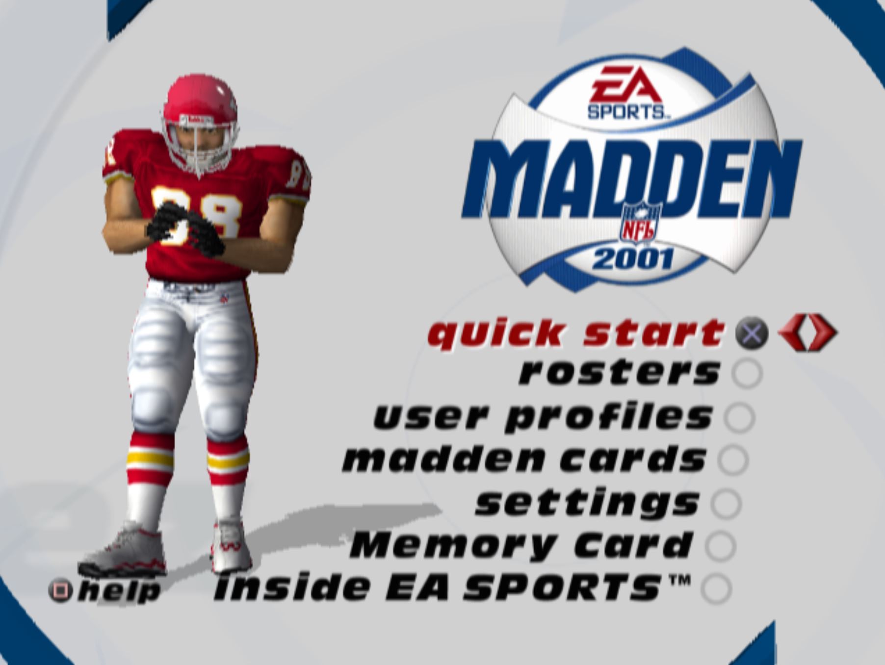 Madden 2001 main menu - Operation Sports